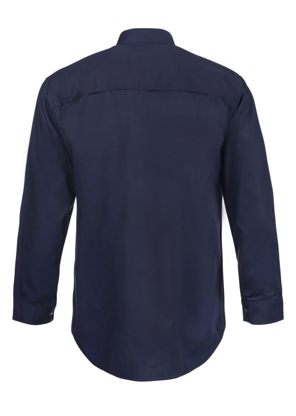 LIGHTWEIGHT LONG SLEEVE VENTED COTTON DRILL SHIRT | workcraft