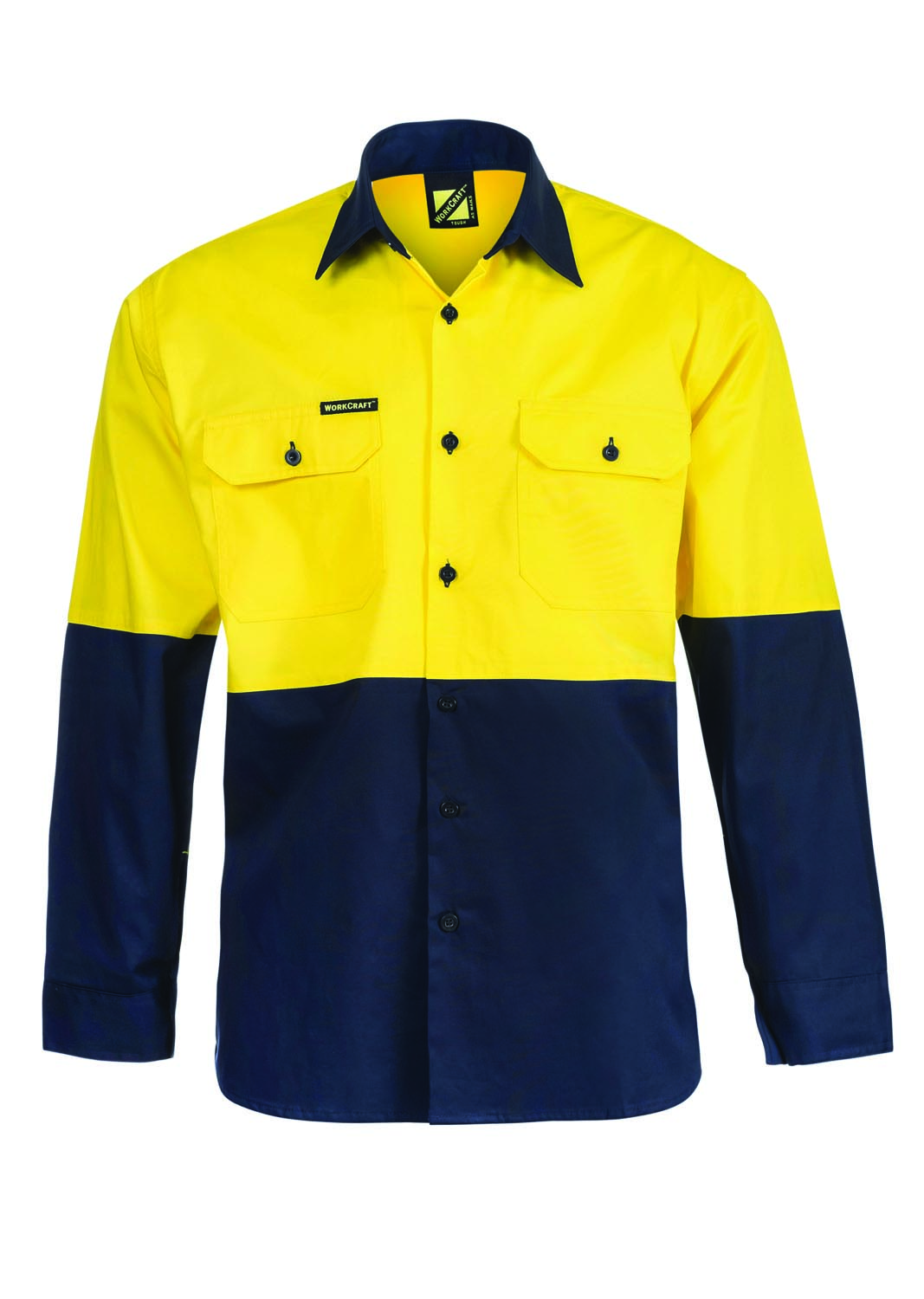 LIGHTWEIGHT HI VIS LONG SLEEVE VENTED COTTON DRILL SHIRT - workcraft