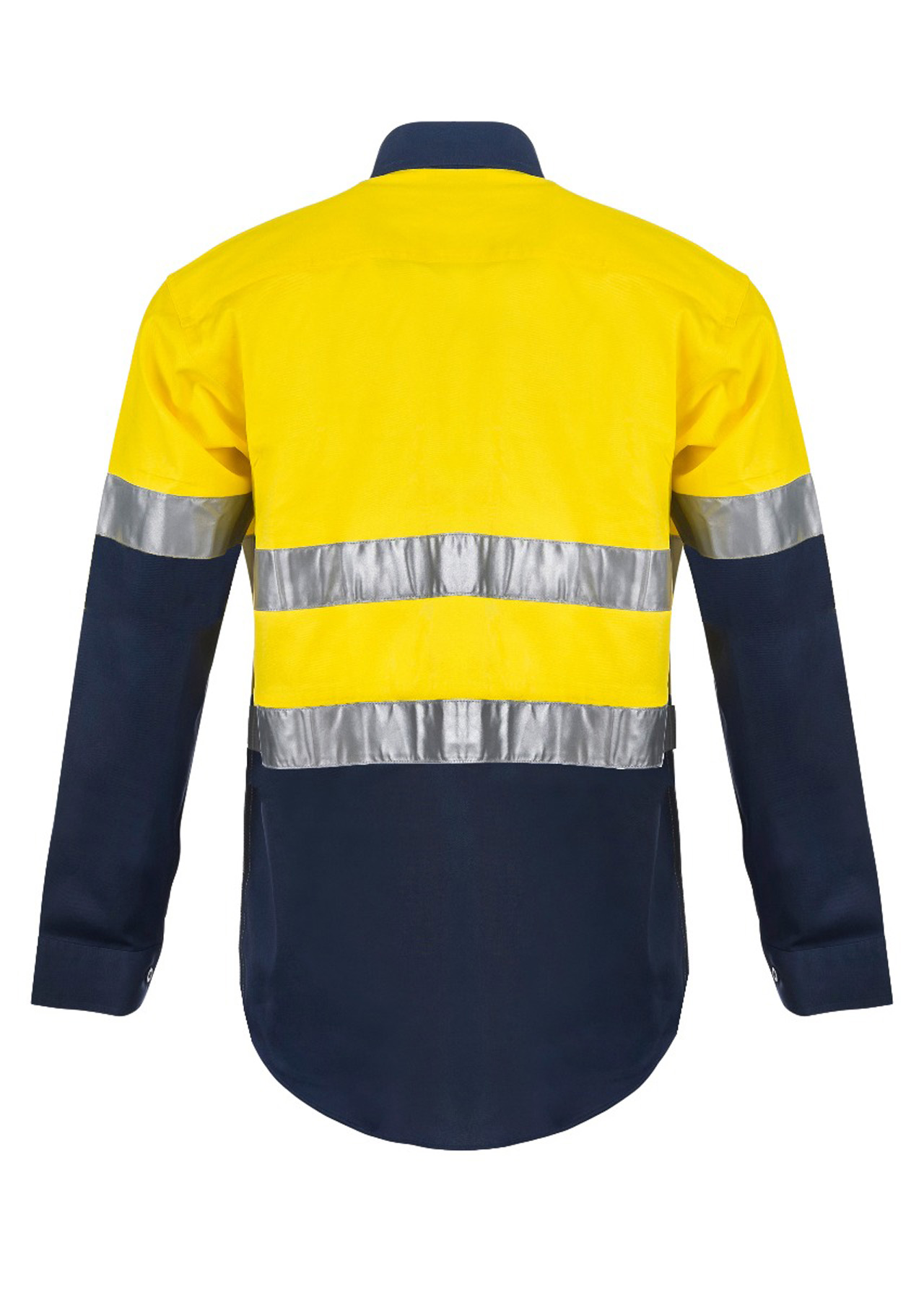 LIGHTWEIGHT HI VIS CLOSED FRONT VENTED COTTON DRILL REFLECTIVE SHIRT ...