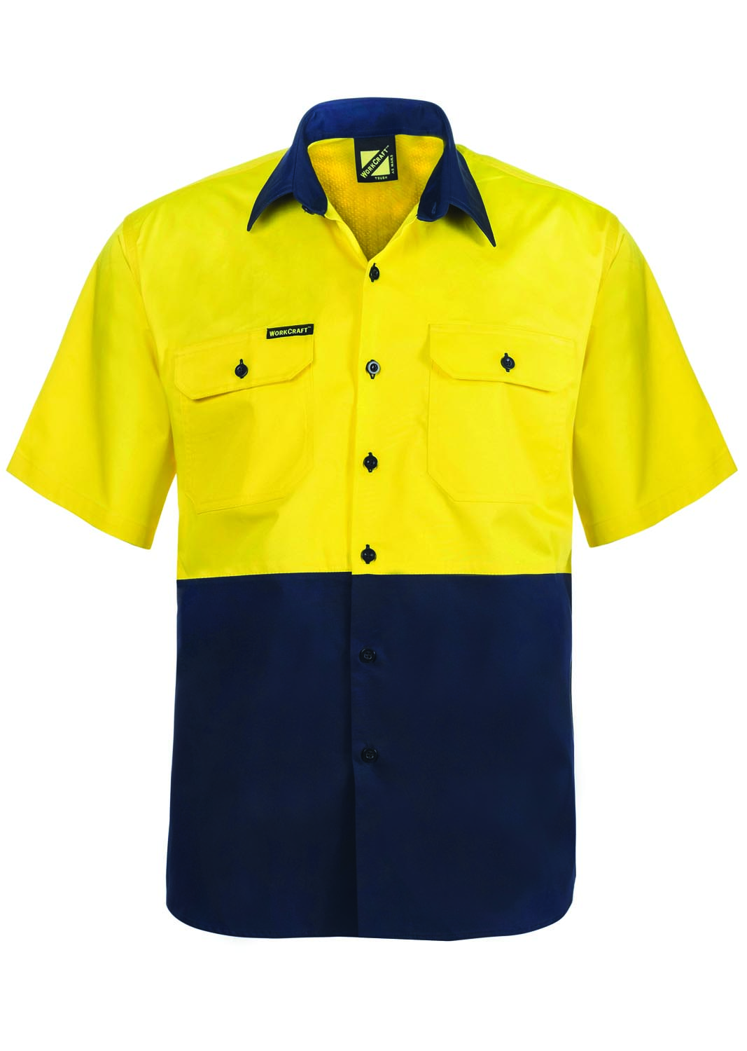 LIGHTWEIGHT HI VIS SHORT SLEEVE VENTED COTTON DRILL SHIRT - workcraft