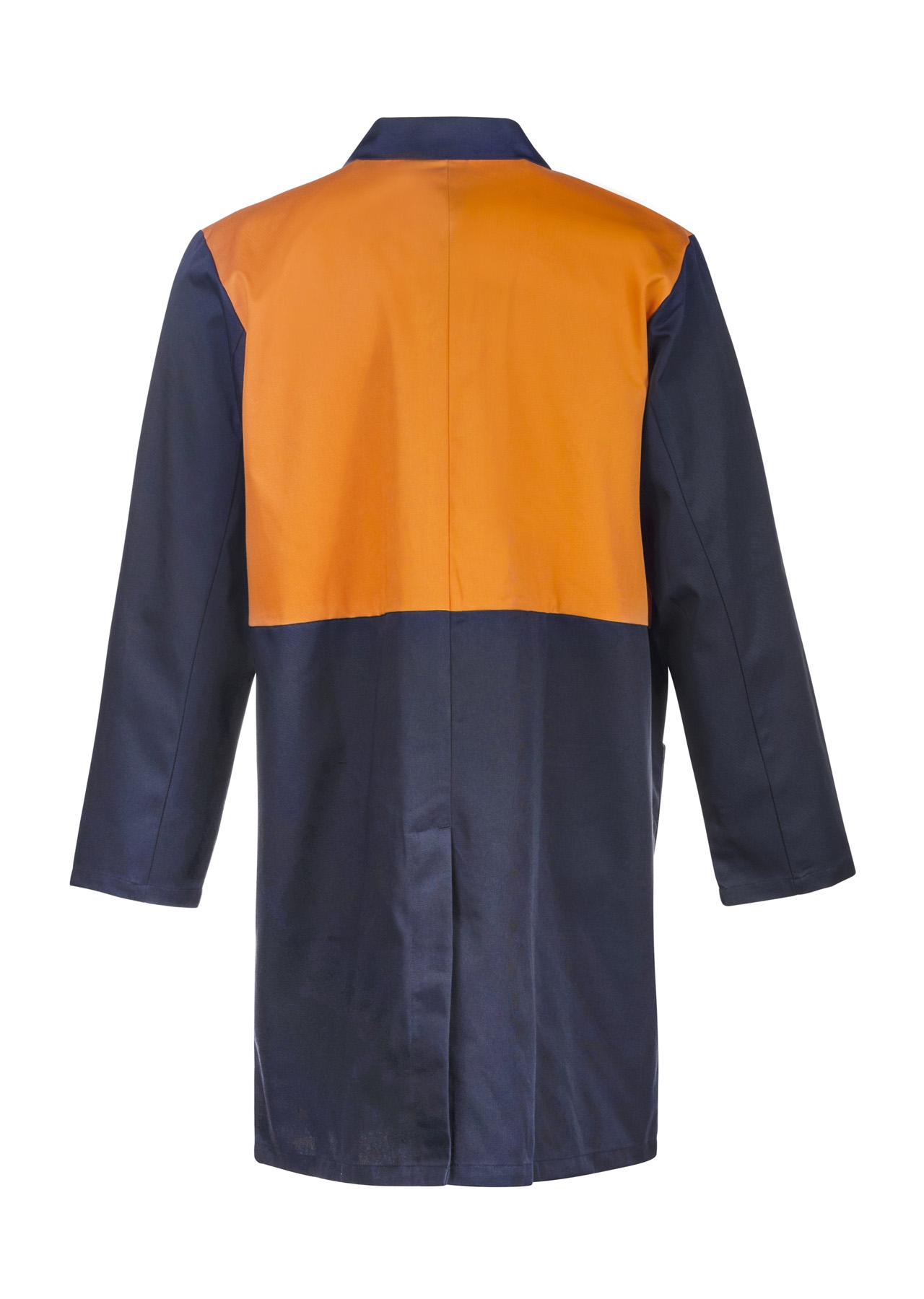 HI VIS LONG SLEEVE DUSTCOAT WITH PATCH POCKETS - workcraft