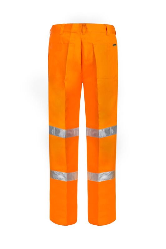 REFLECTIVE SINGLE PLEAT COTTON DRILL TROUSER - workcraft