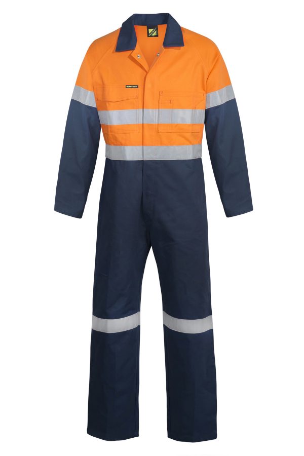 HI VIS COTTON DRILL REFLECTIVE COVERALLS - workcraft