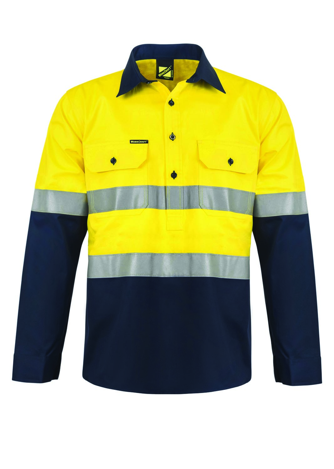 LIGHTWEIGHT HI VIS CLOSED FRONT VENTED COTTON DRILL REFLECTIVE SHIRT ...