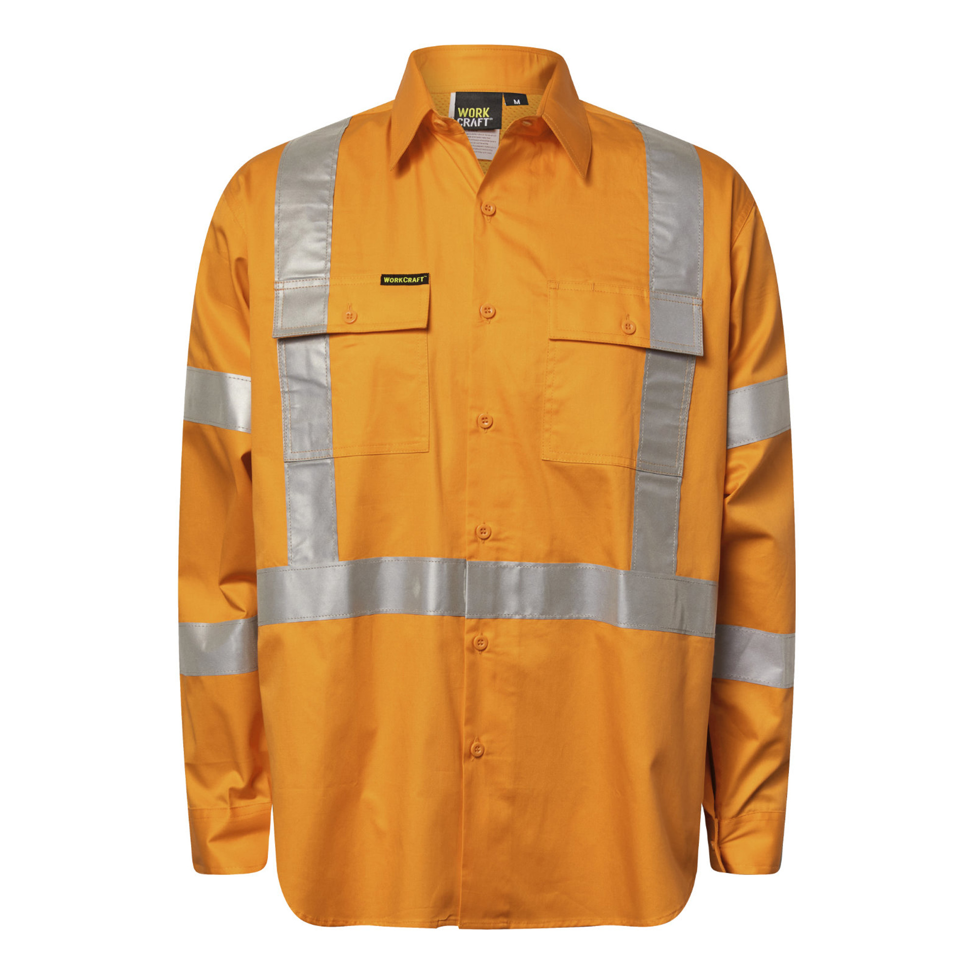 LIGHTWEIGHT HI VIS LONG SLEEVE VENTED COTTON DRILL REFLECTIVE SHIRT ...