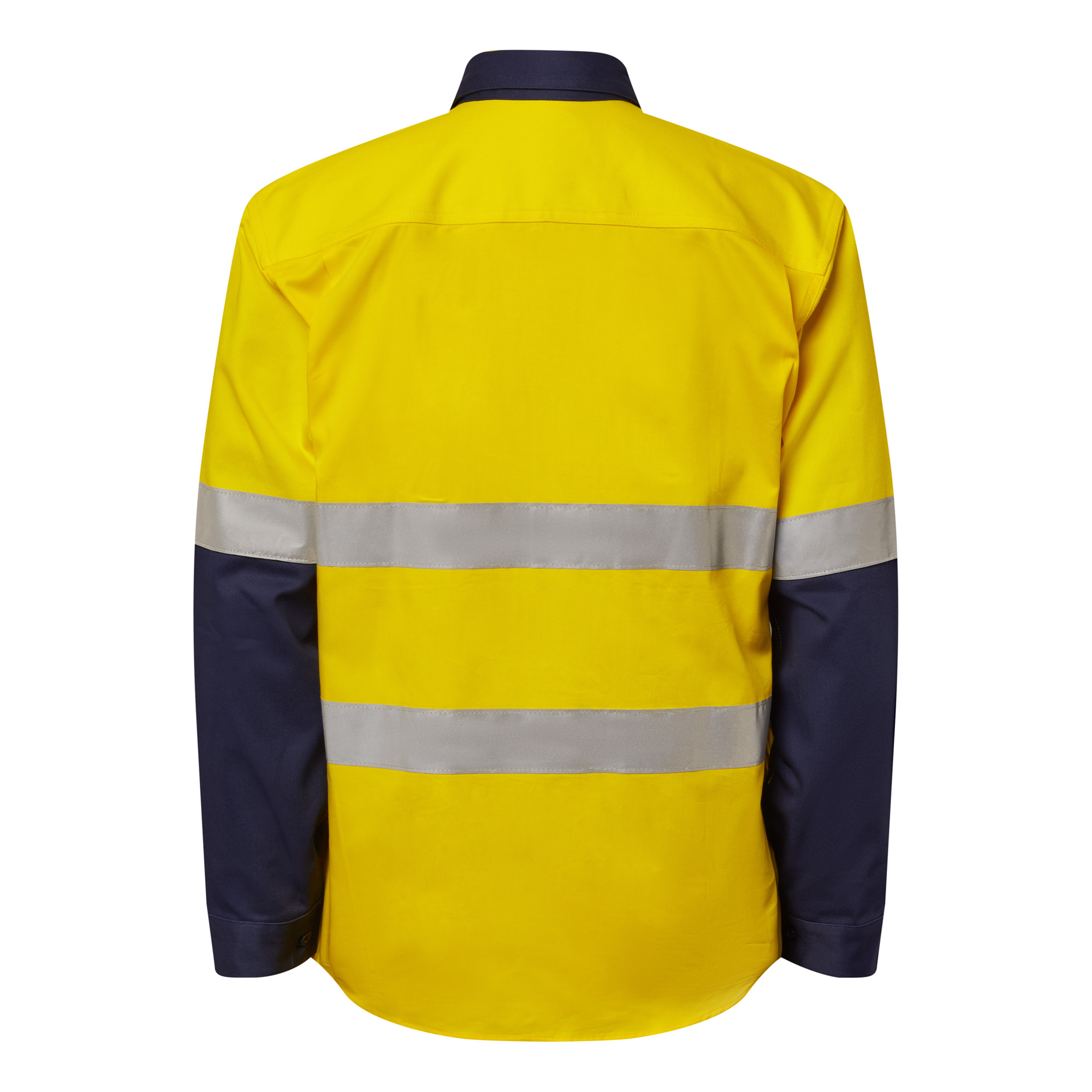 HEAVY DUTY HYBRID HI VIS CLOSED FRONT COTTON DRILL REFLECTIVE SHIRT ...
