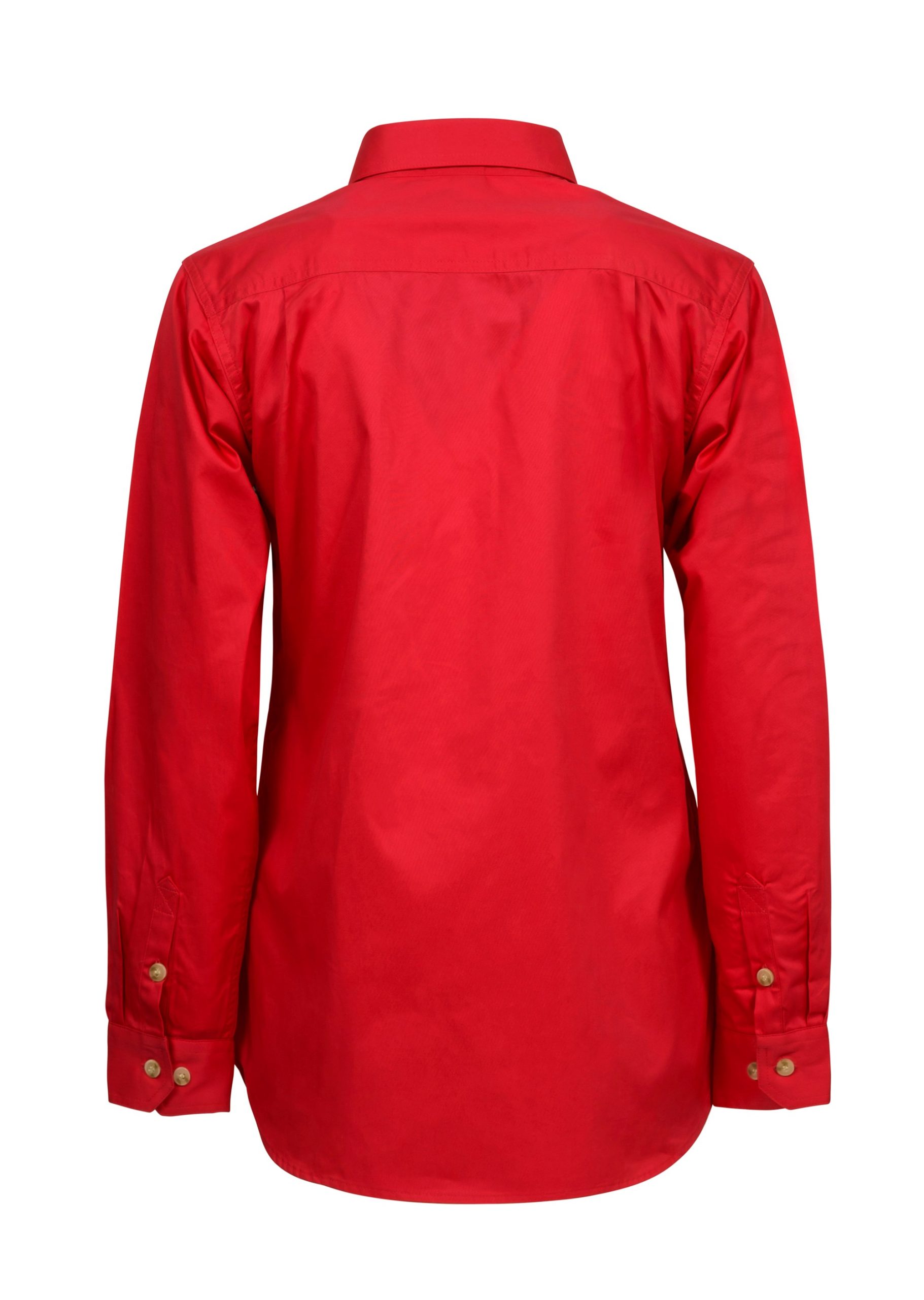 LADIES LIGHTWEIGHT LONG SLEEVE CLOSED FRONT COTTON DRILL SHIRT - workcraft