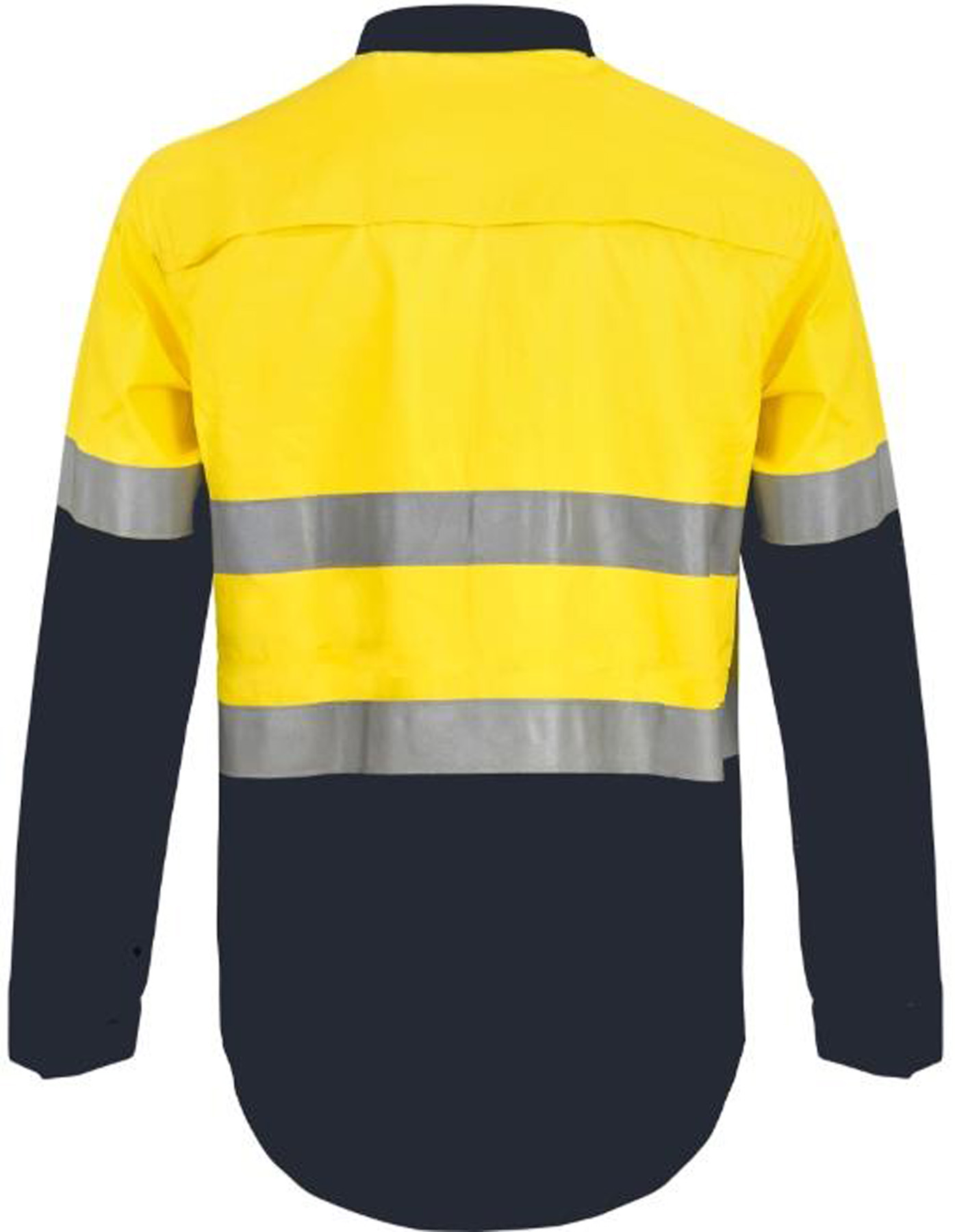 HI VIS CLOSED FRONT COTTON DRILL REFLECTIVE SHIRT WITH SEMI GUSSET ...