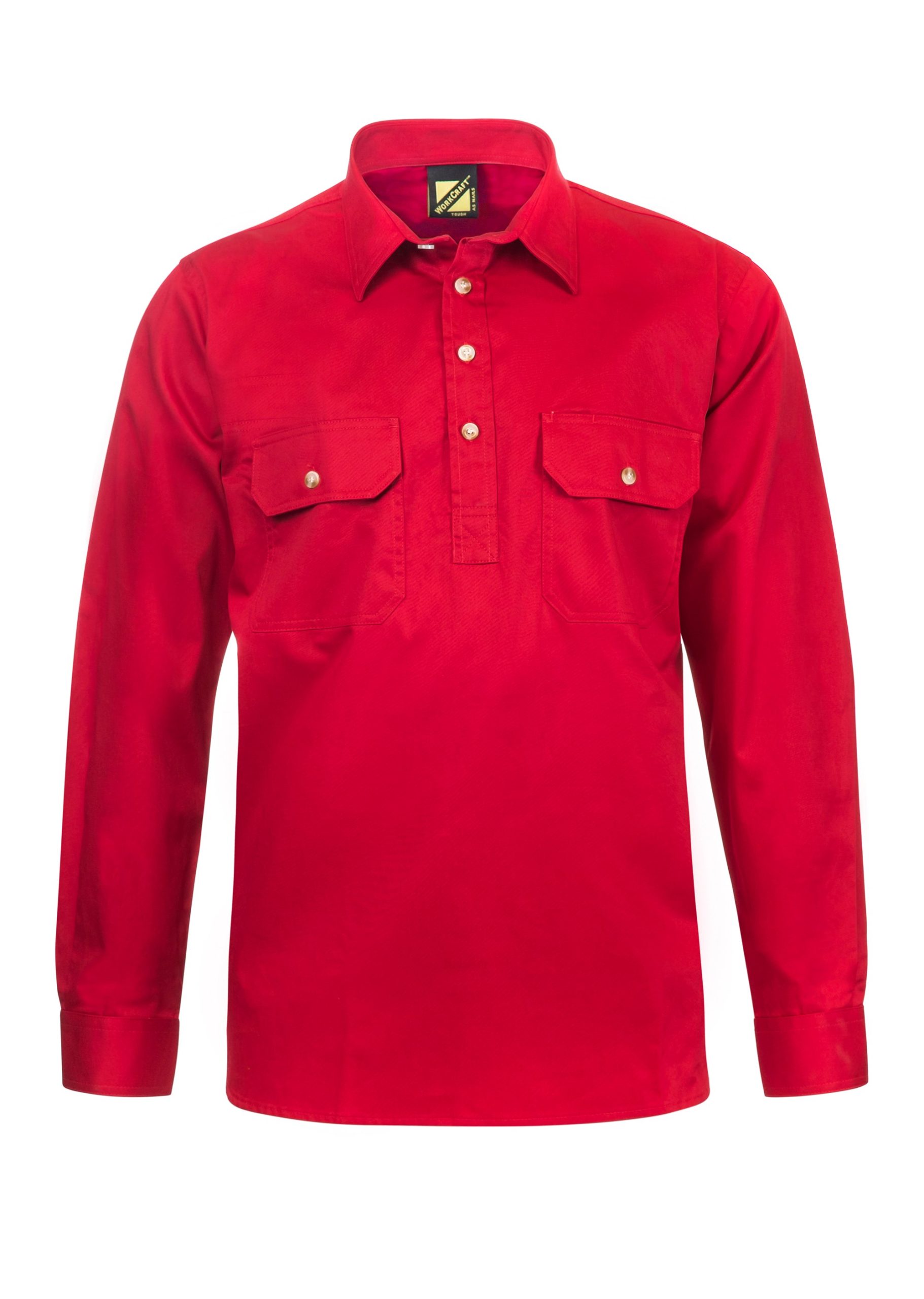 LIGHTWEIGHT LONG SLEEVE CLOSED FRONT COTTON DRILL SHIRT - workcraft